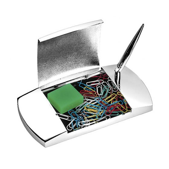 Engraved Silver Plated Pen Stand and Desk Tidy - Business Gifts Express